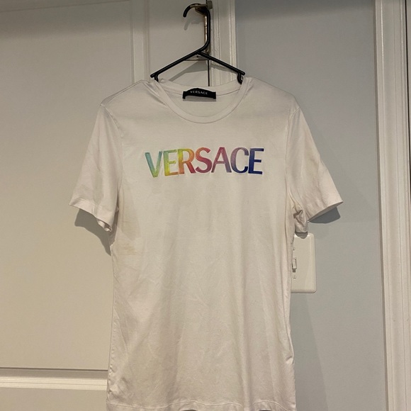 Versace | Tops | Versace Rainbow Logo Tshirt | Poshmark